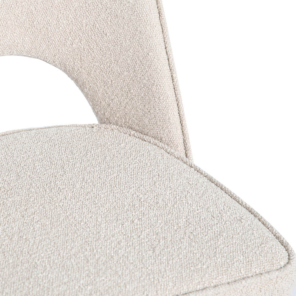 RayGar Dining Chairs Hope Boucle Fabric Set of 2 - Cream | Free & Fast P&P