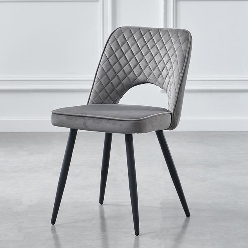 RayGar Dining Chairs Hope Fabric Set of 2 - Dark Grey | Free & Fast P&P