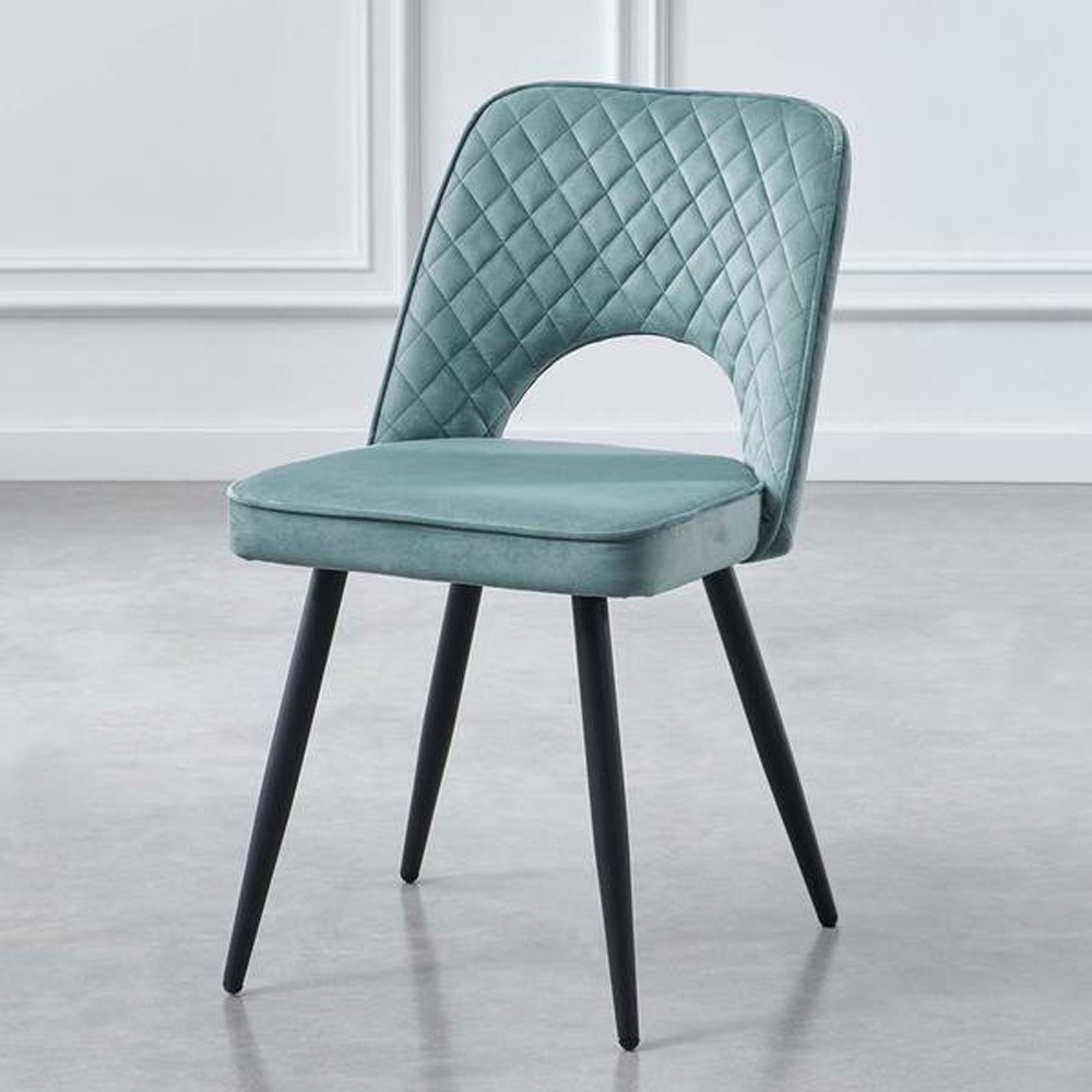 RayGar Dining Chairs Hope Fabric Set of 2 - Teal Blue | Free & Fast P&P
