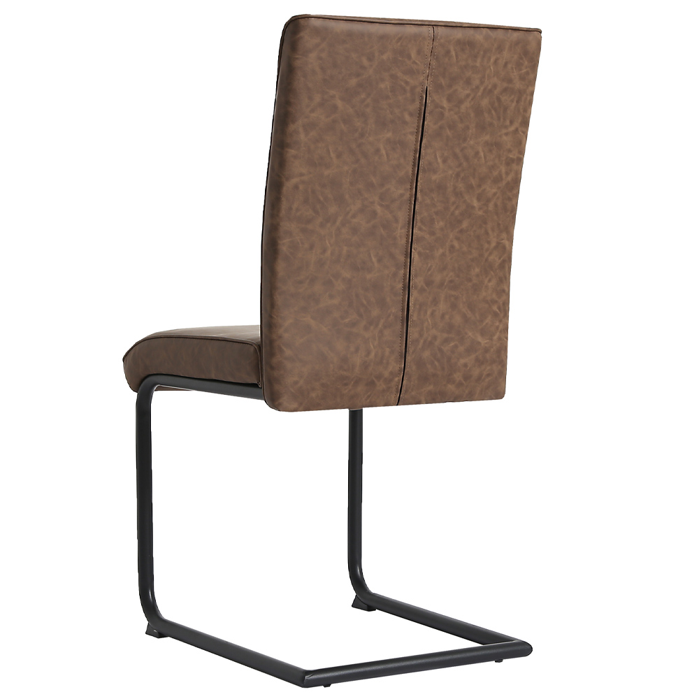 RayGar Nestor Dining Chairs Faux Leather Set of 2 - Brown | Free & Fast P&P