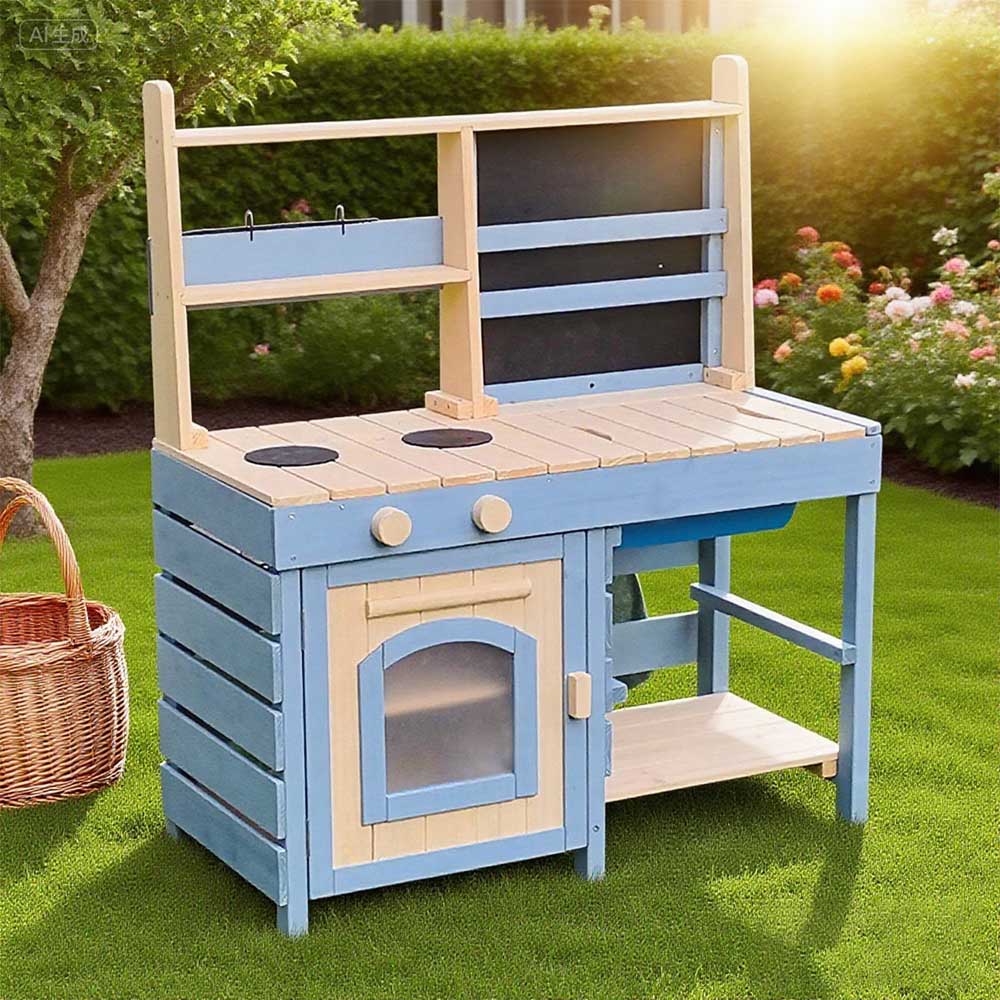 Kiddo Acorn Wooden Mud Kitchen Outdoor Cooking Playset for Kids | Free ...