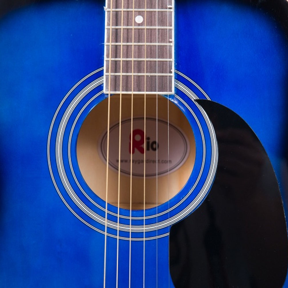 Rio 4/4 size (41") Acoustic Dreadnought Guitar - Blue | Free & Fast P&P