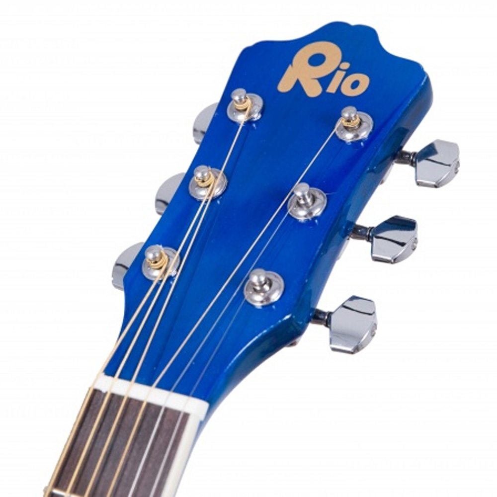 Rio 4/4 size (41") Acoustic Dreadnought Guitar - Blue | Free & Fast P&P