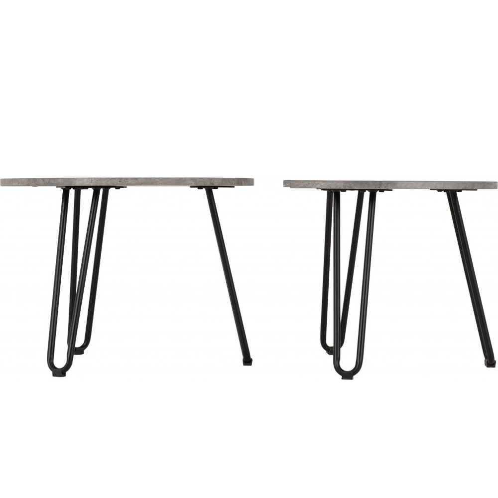 Athens Round Duo Coffee Table Set - Concrete Effect | Free & Fast P&P