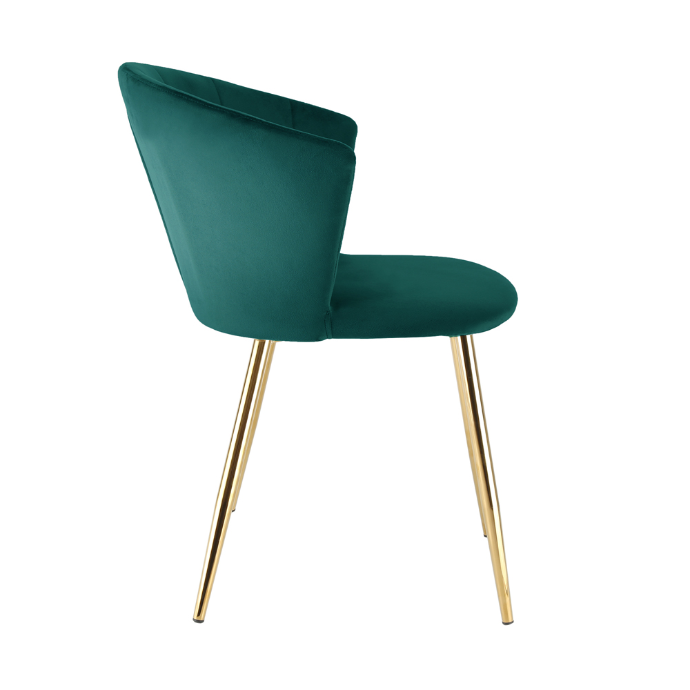 RayGar Ella Dining Chair in Velvet Fabric - Green | Free & Fast P&P