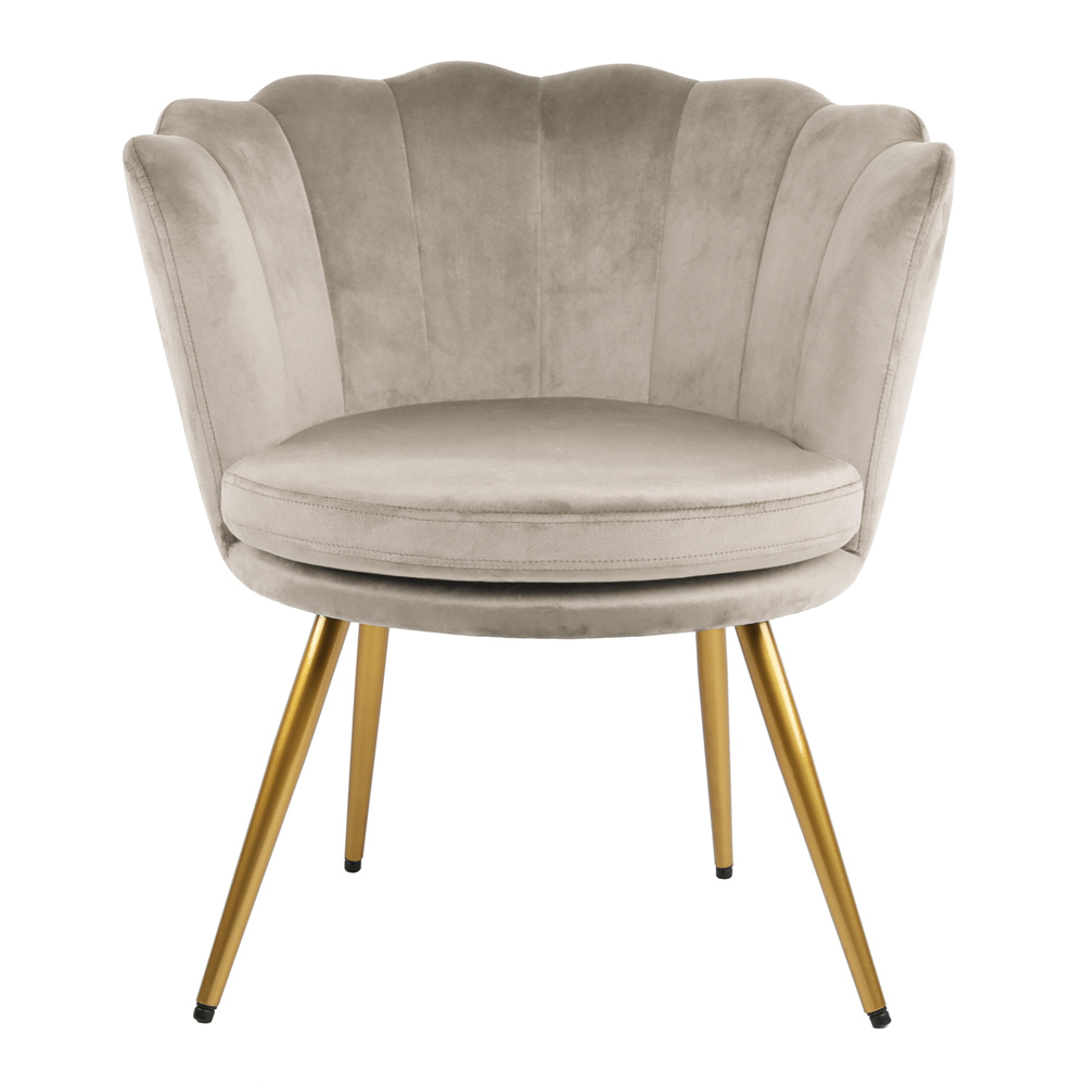 Genesis Flora Accent Chair with Petal Back Scallop Armchair in Velvet ...