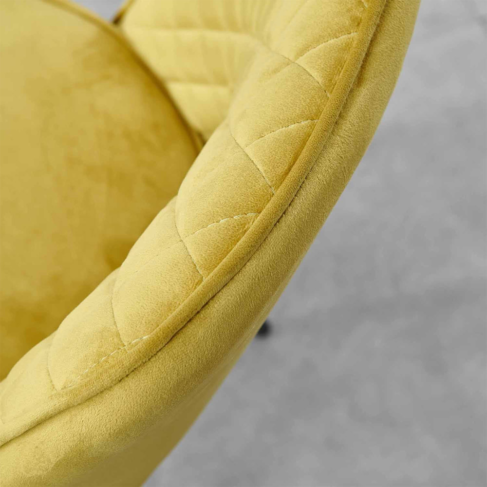 RayGar Dining Chair Hope Velvet Fabric - Ochre Yellow | Free & Fast P&P