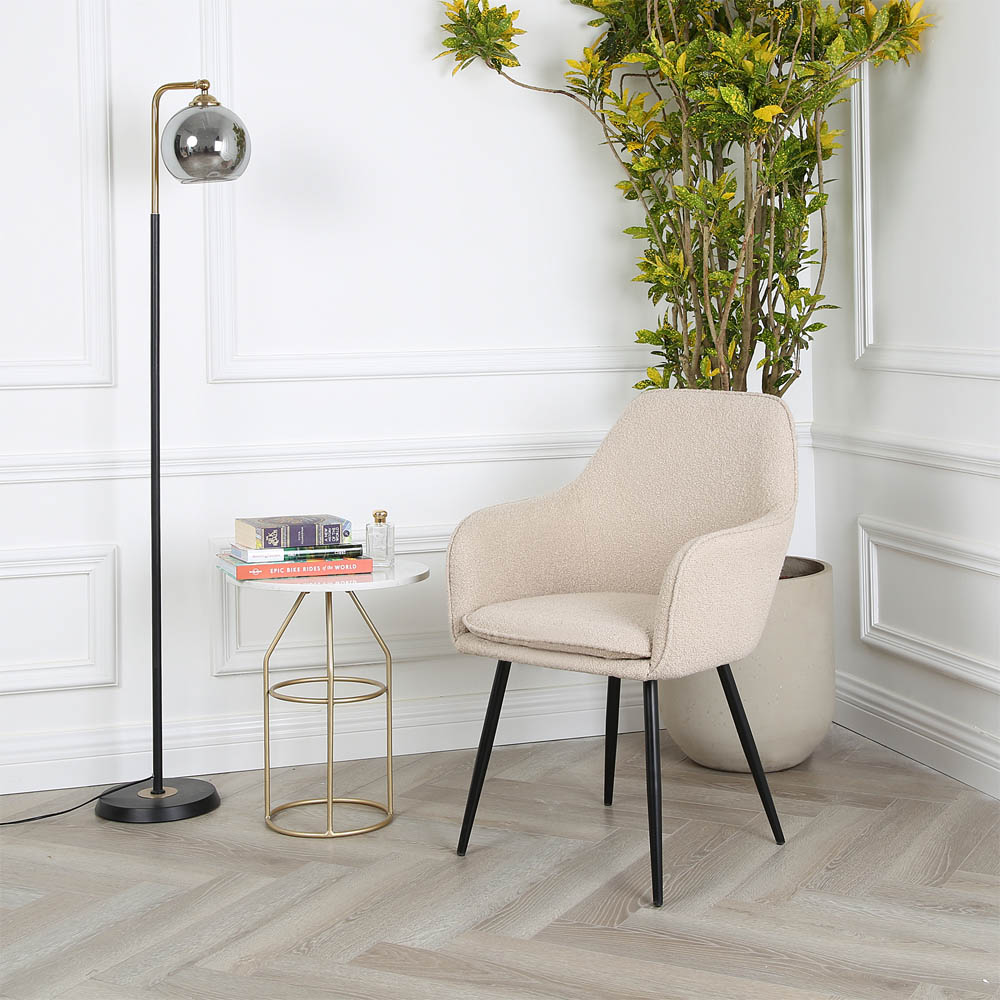 Genesis Muse Chair in Boucle Fabric - Cream | Free & Fast P&P