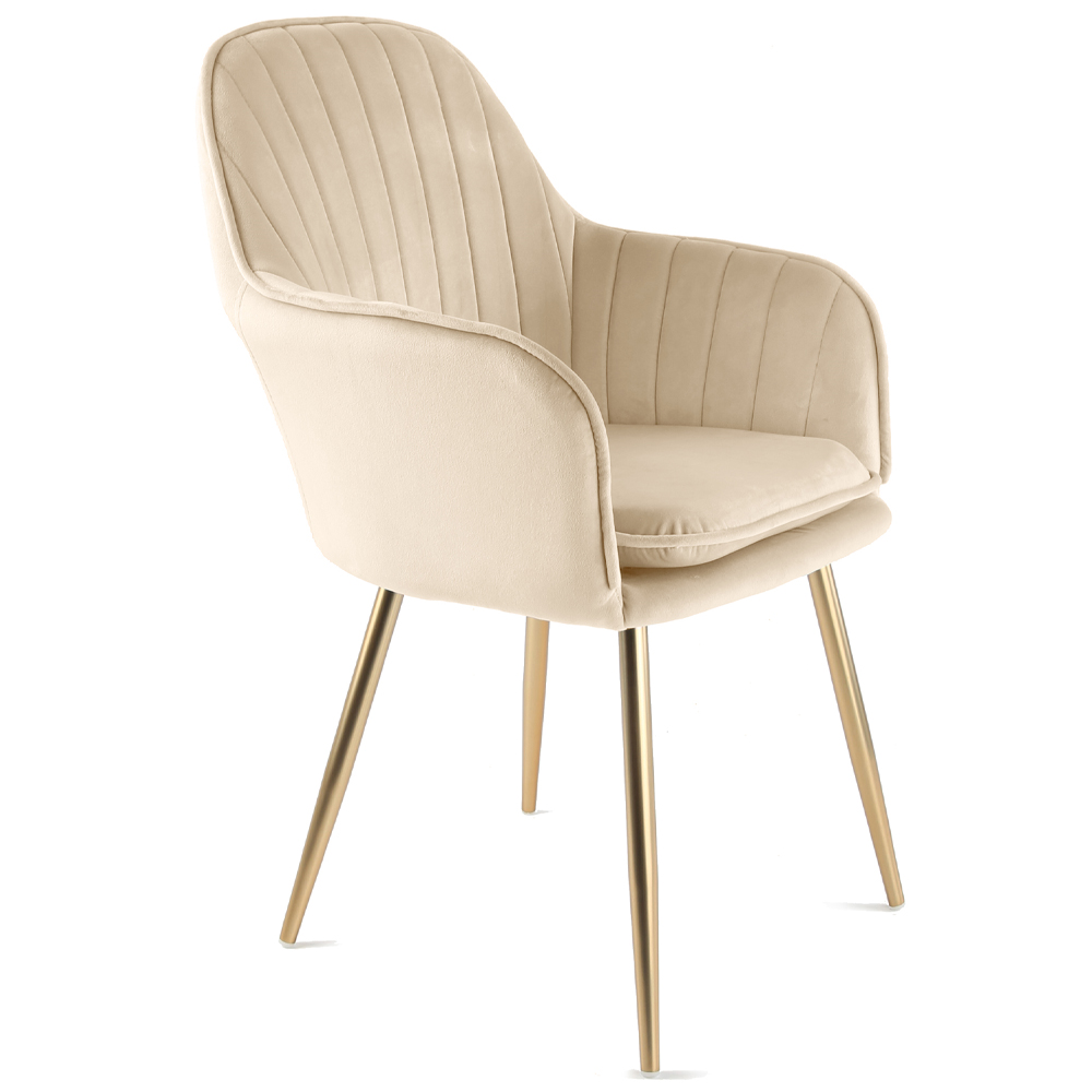 Genesis Muse Chair in Velvet Fabric - Champagne | Free & Fast P&P