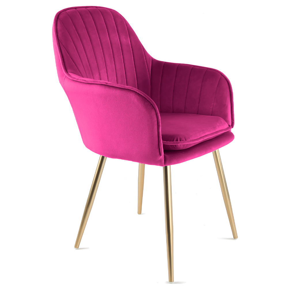 Genesis Muse Chair in Velvet Fabric - Fuchsia Pink | Free & Fast P&P