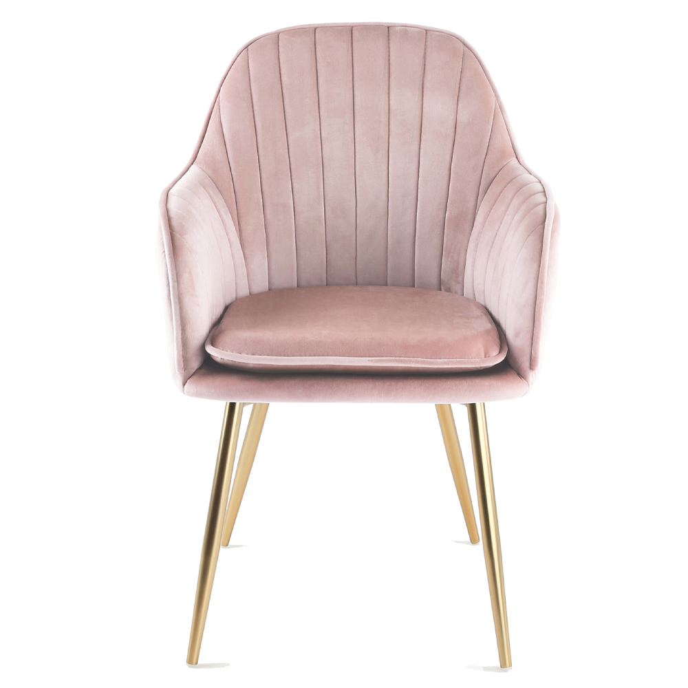 Genesis Muse Chair in Velvet Fabric - Silver Pink | Free & Fast P&P