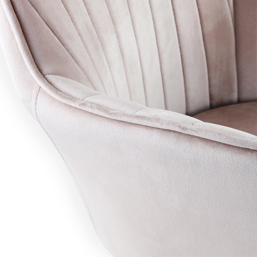Genesis Muse Chair in Velvet Fabric - Silver Pink | Free & Fast P&P