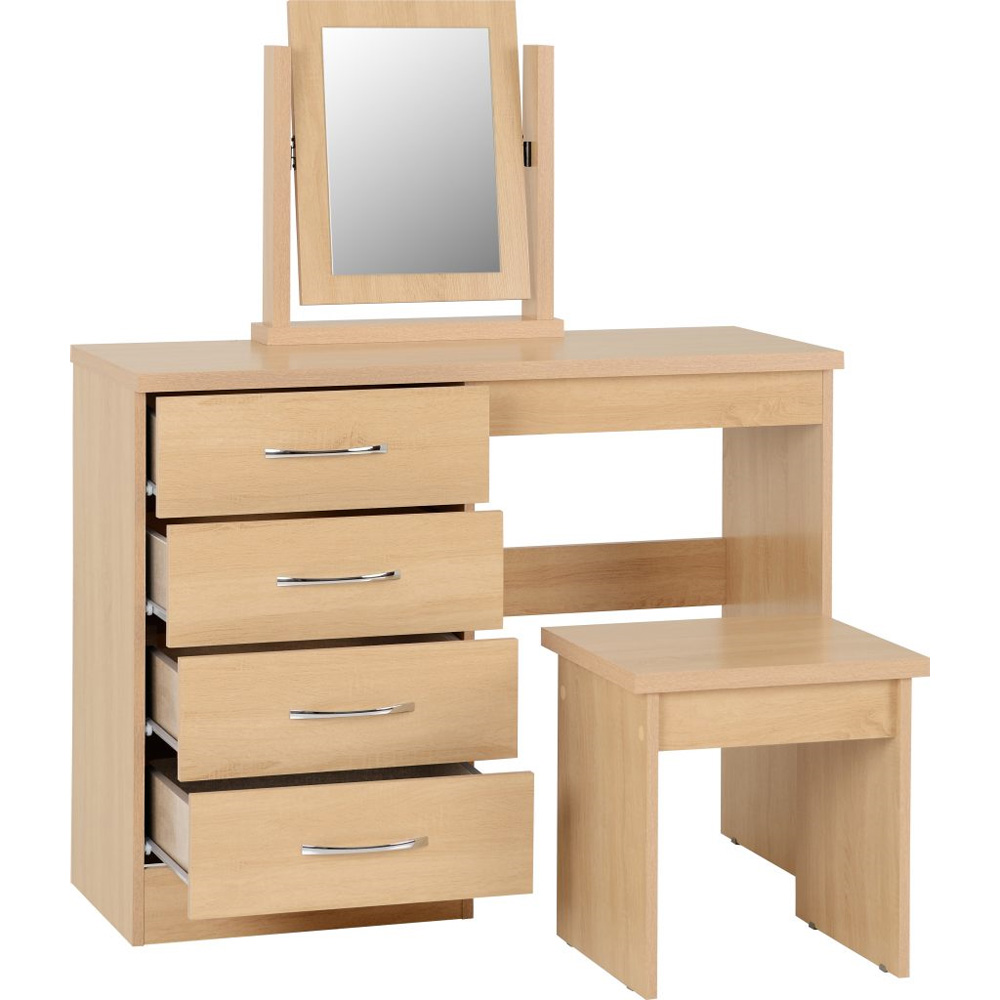 Nevada 4 Drawer Dressing Table Set - Sonoma Oak Effect | Free & Fast P&P
