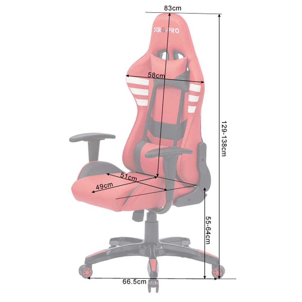 RG-PRO Gaming Chair Ergonomic Racing Style – Adjustable Recline ...